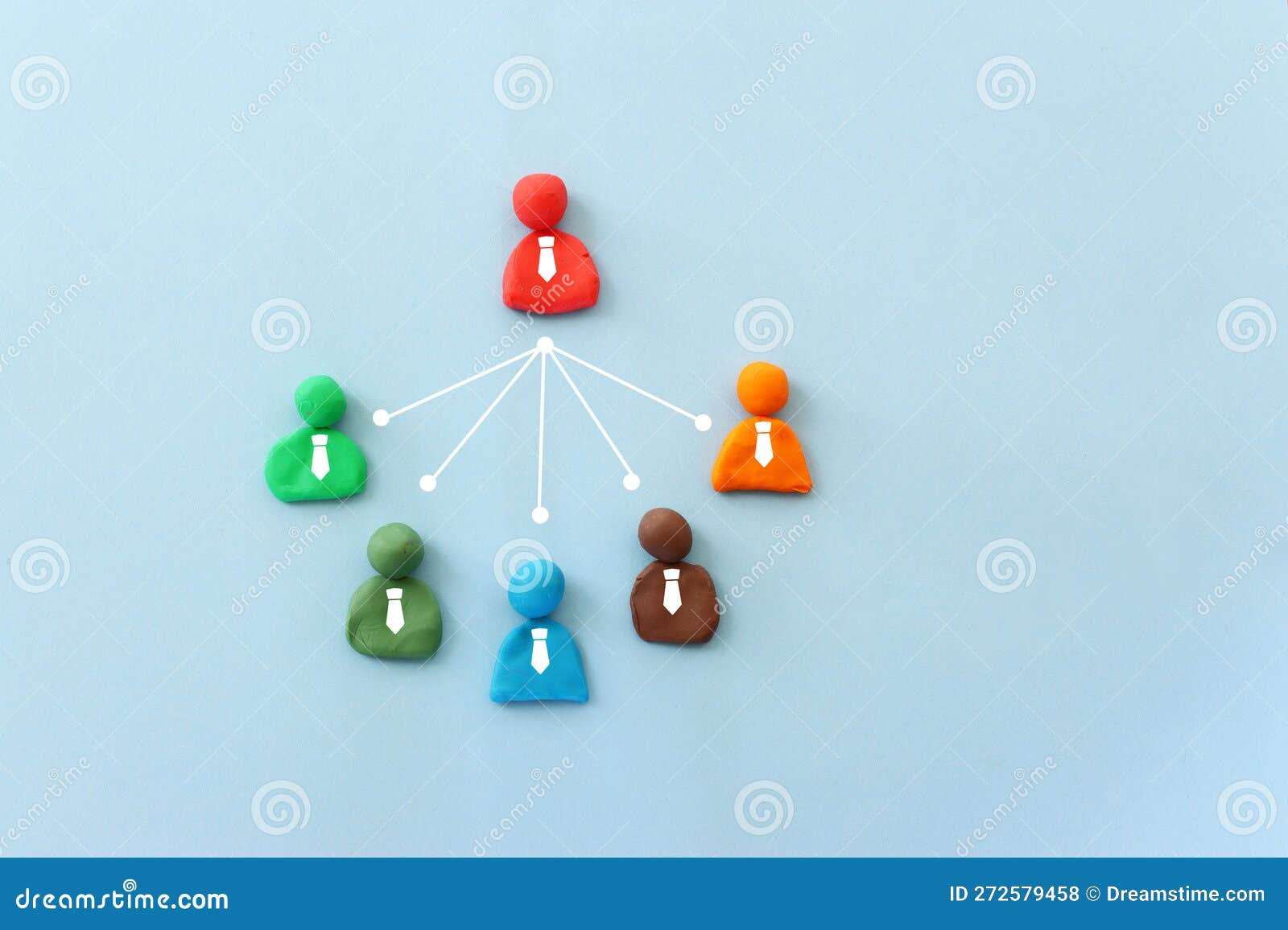 Colorful Figures Connected Over Blue Background, Concept of Human ...