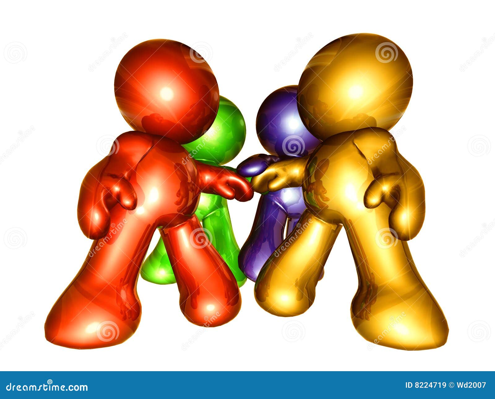 Colorful Figures Holding Hand Together Stock Illustration ...
