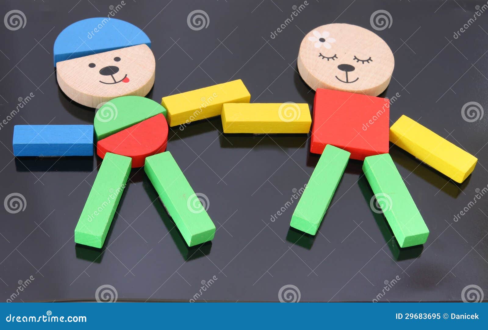 Colorful Figures Made from Set of Toy Blocks Stock Image - Image of ...