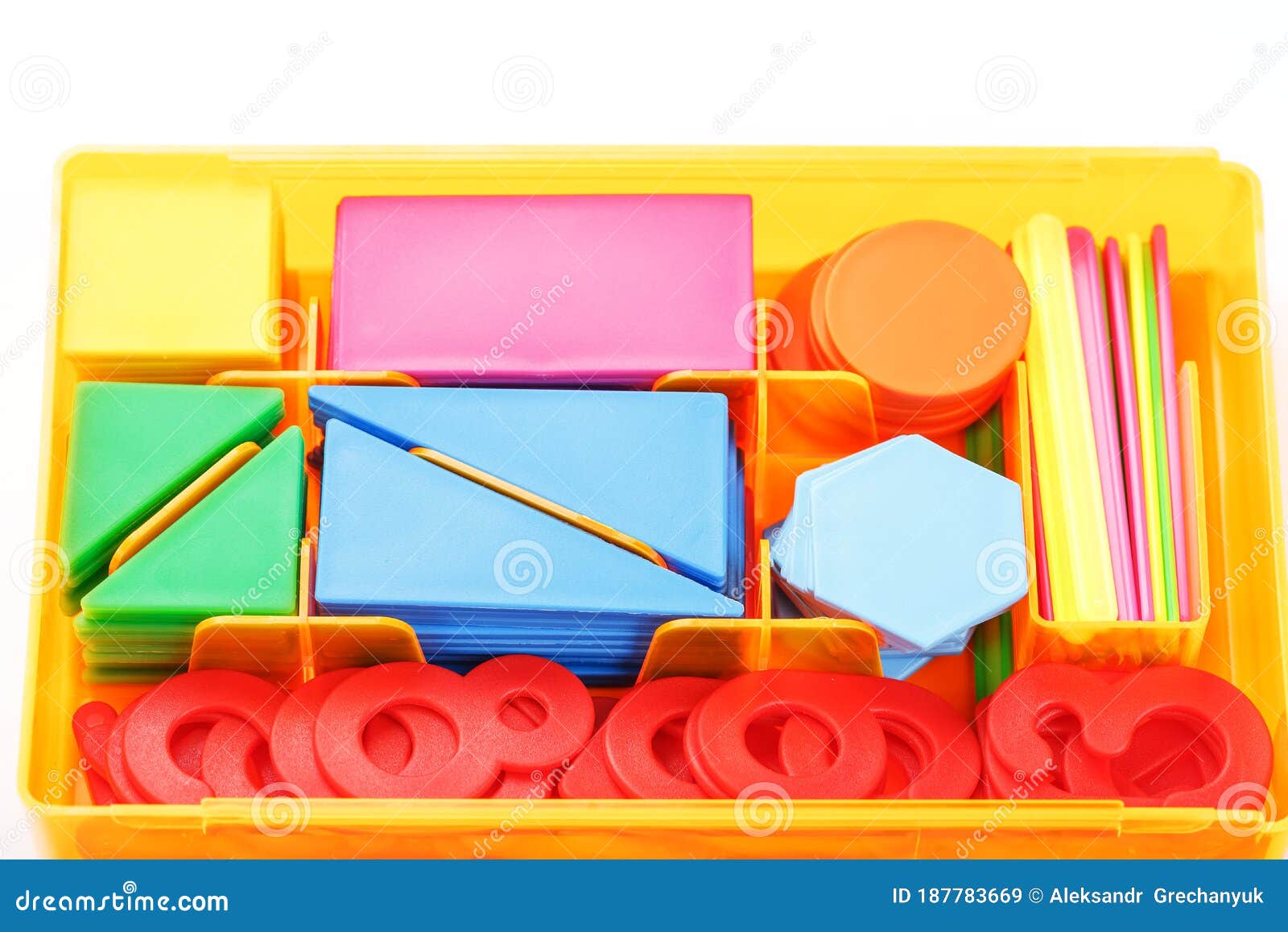 Colorful Figures and Numbers for Children in a Box. a Tool for ...