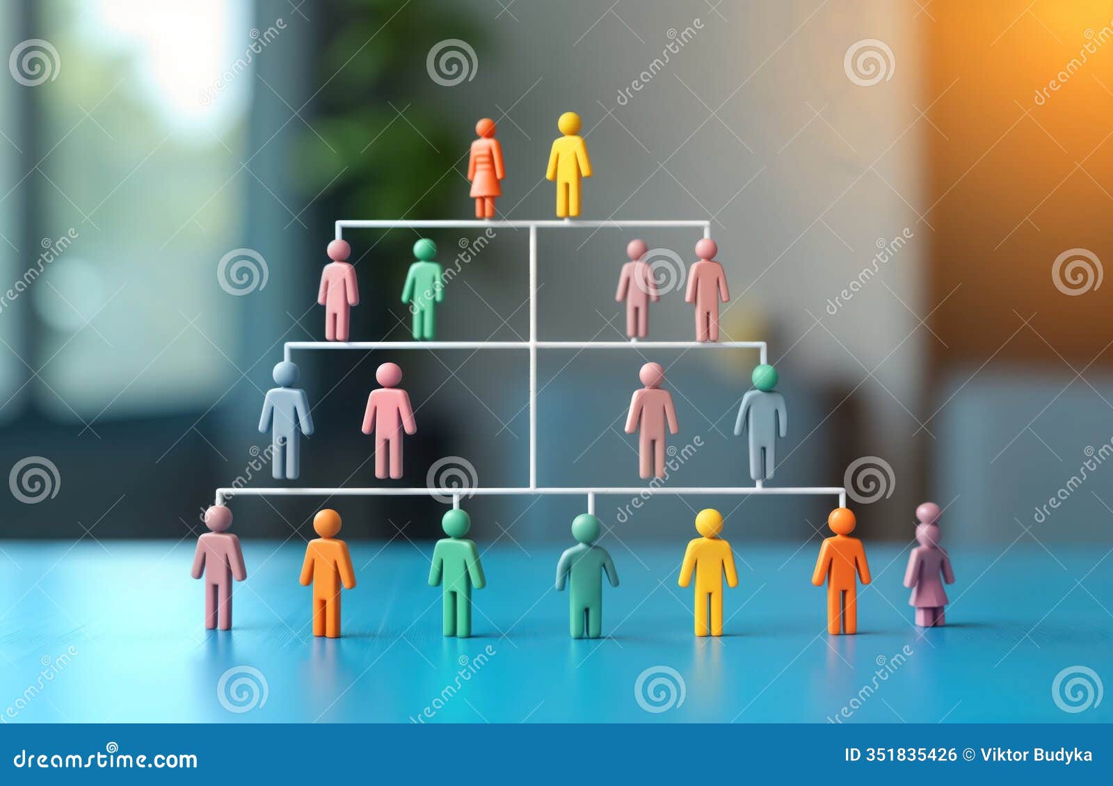 Colorful Figures Represent Organizational Structure. Hierarchical ...