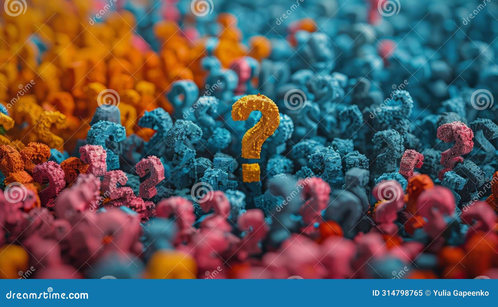 Colorful Figures Surrounding Question Mark Stock Image - Image of ...