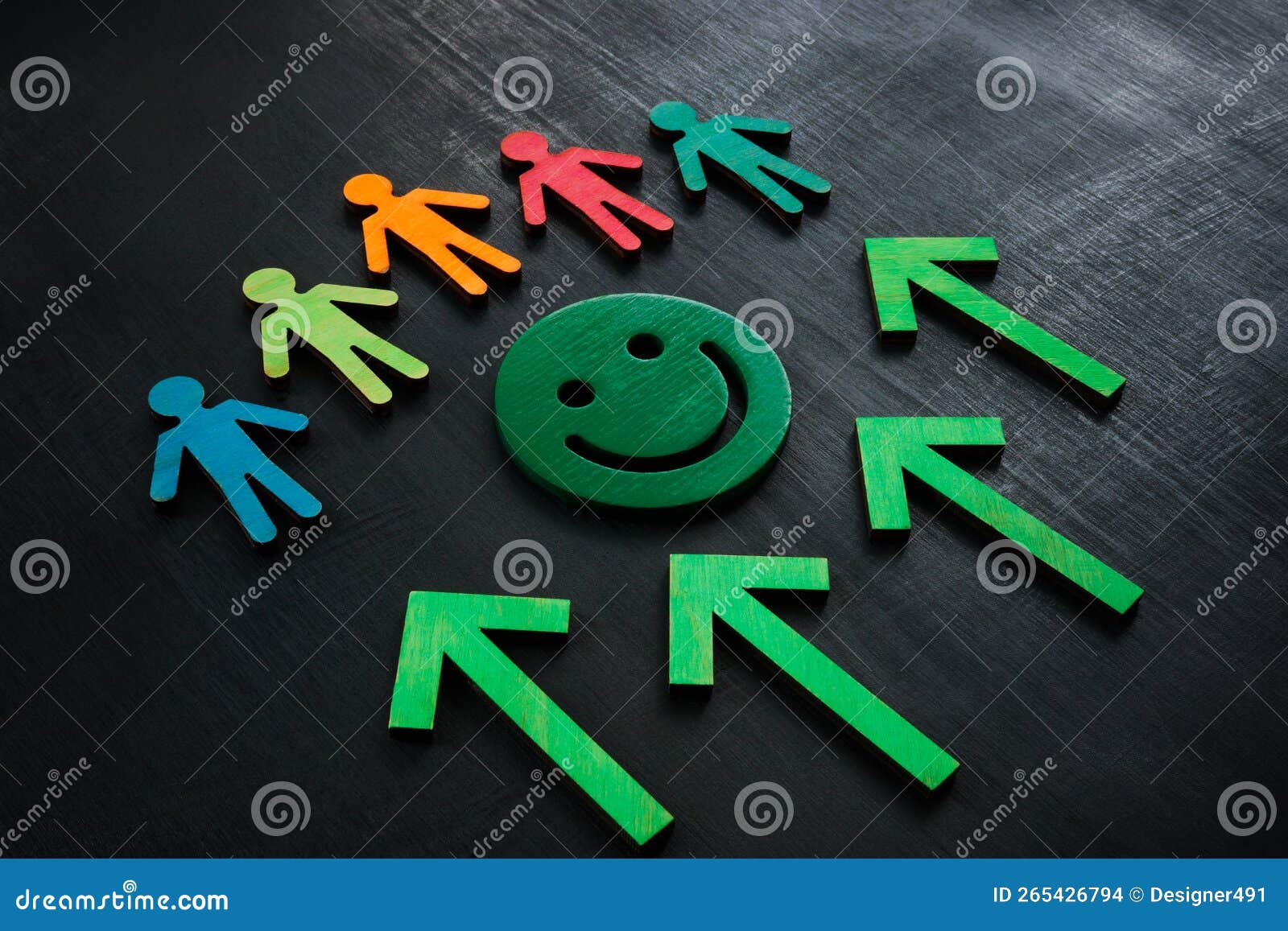 Colorful Figurines and Smiley. Employee or Customer Satisfaction ...