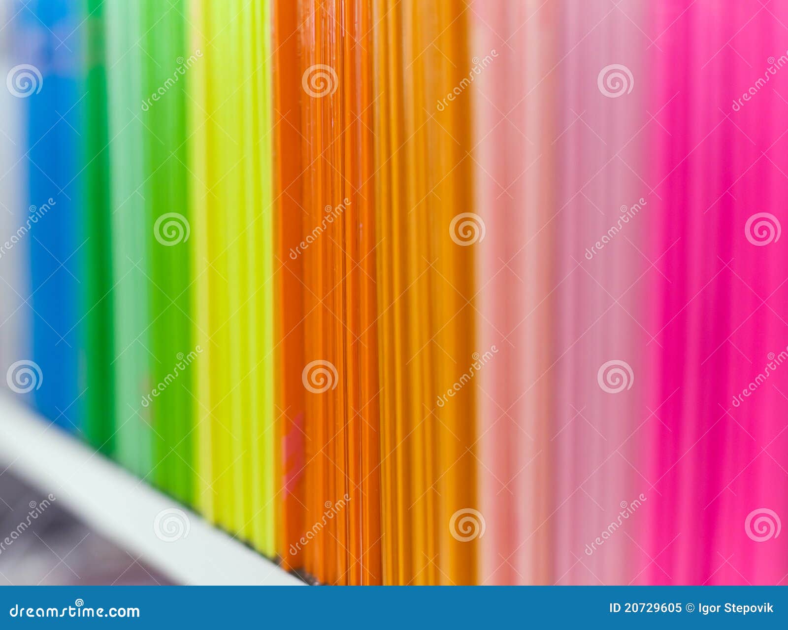 Colorful File Covers on the Bookshelf at Archive Stock Image - Image of ...