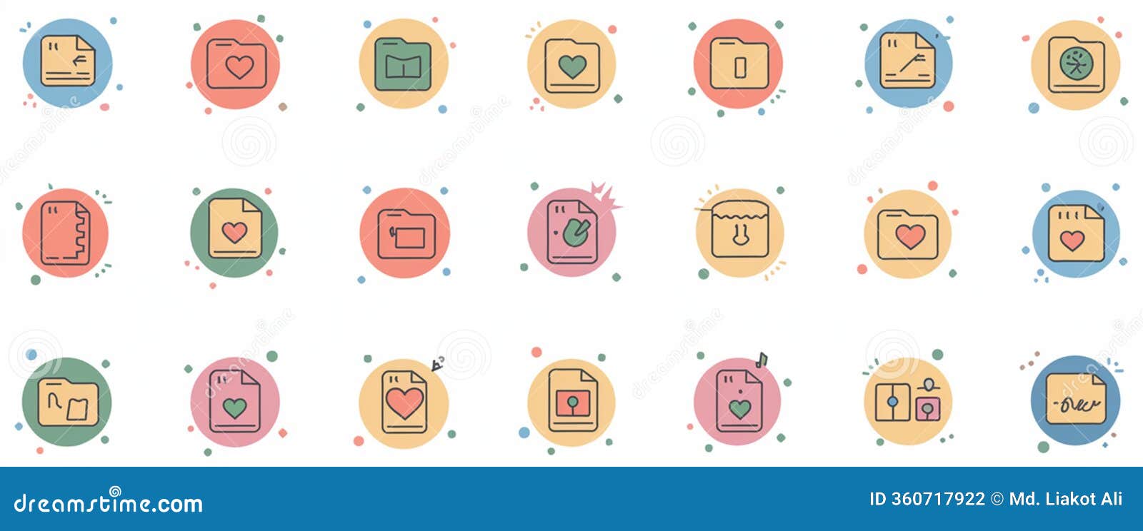 Colorful File Folder Icons Vector Design Clipart. Stock Photography ...
