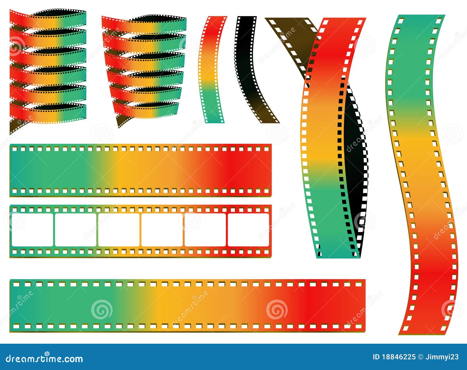 Colorful film stock illustration. Illustration of 35mm - 18846225