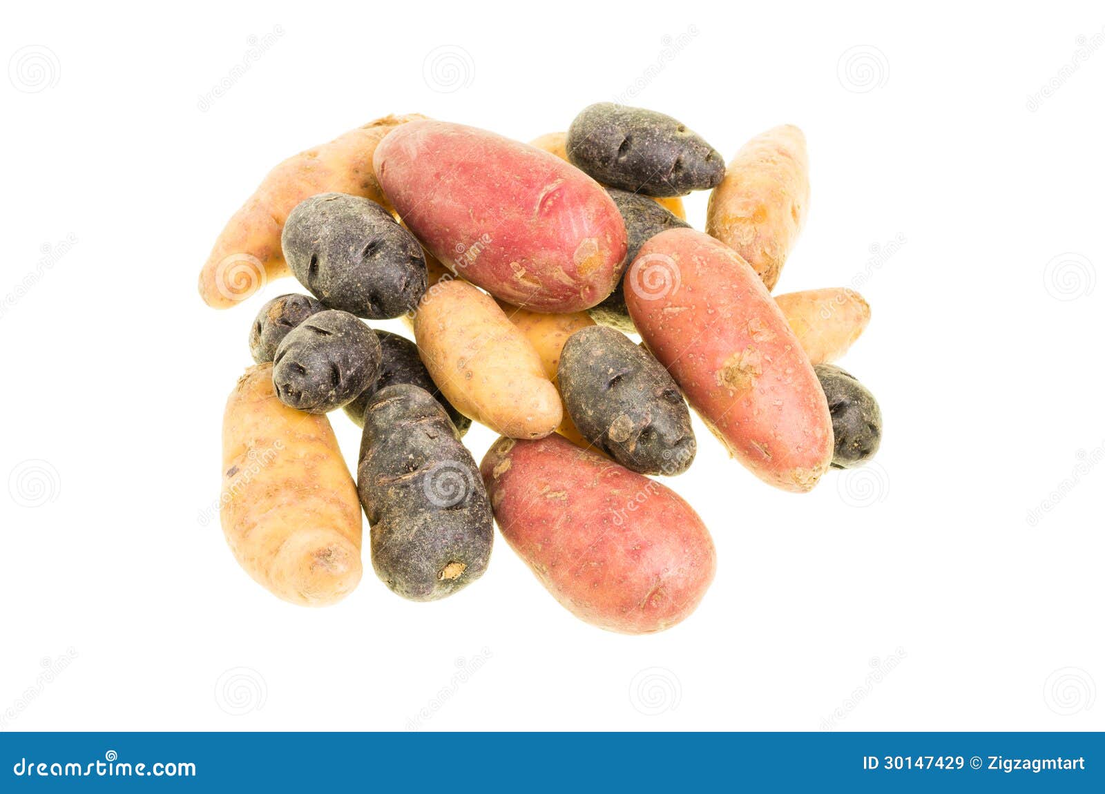 Colorful Potatoes Isolated on White Stock Image - Image of tuber ...
