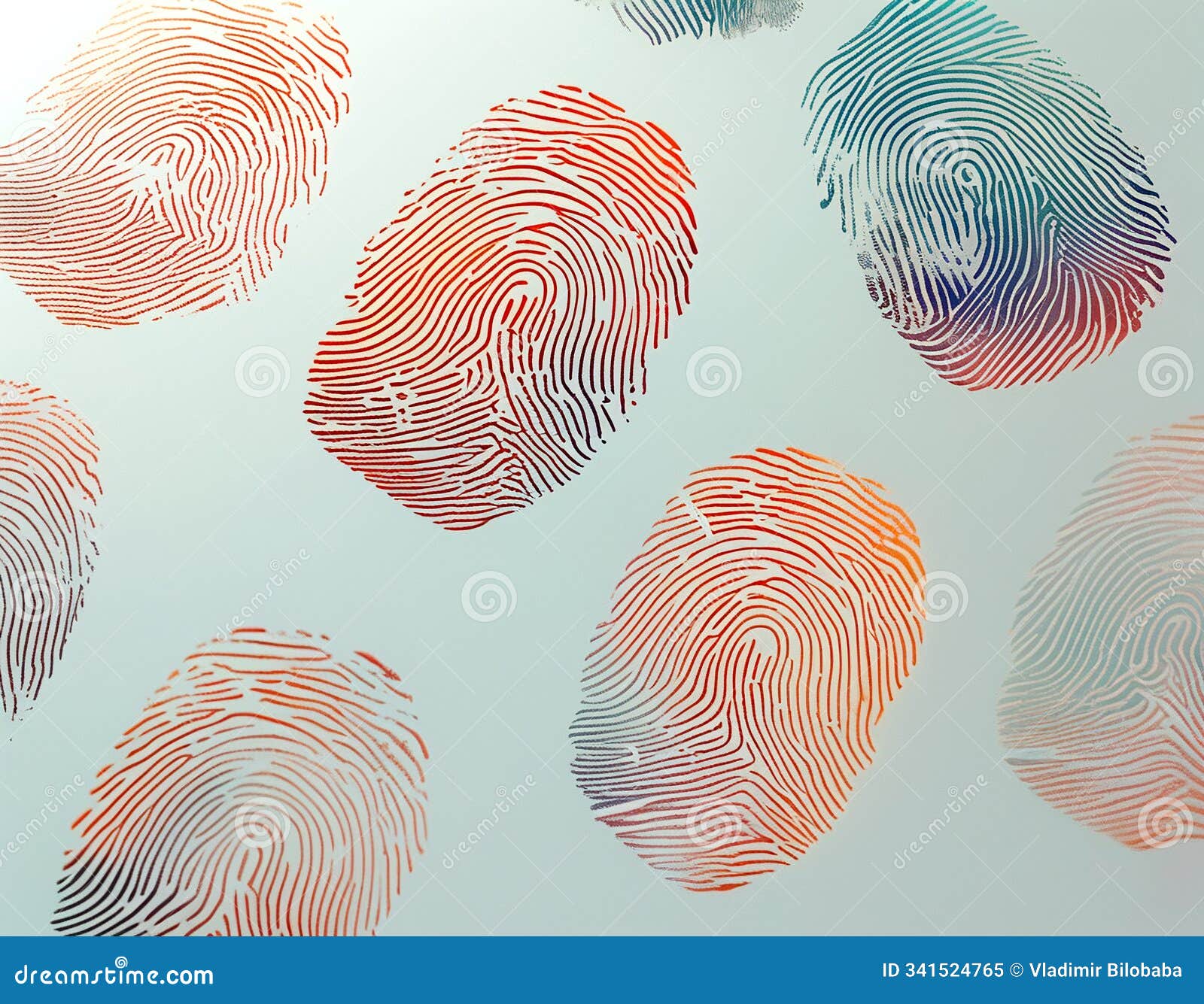 Colorful Fingerprint Patterns Spread Across a White Background in an ...