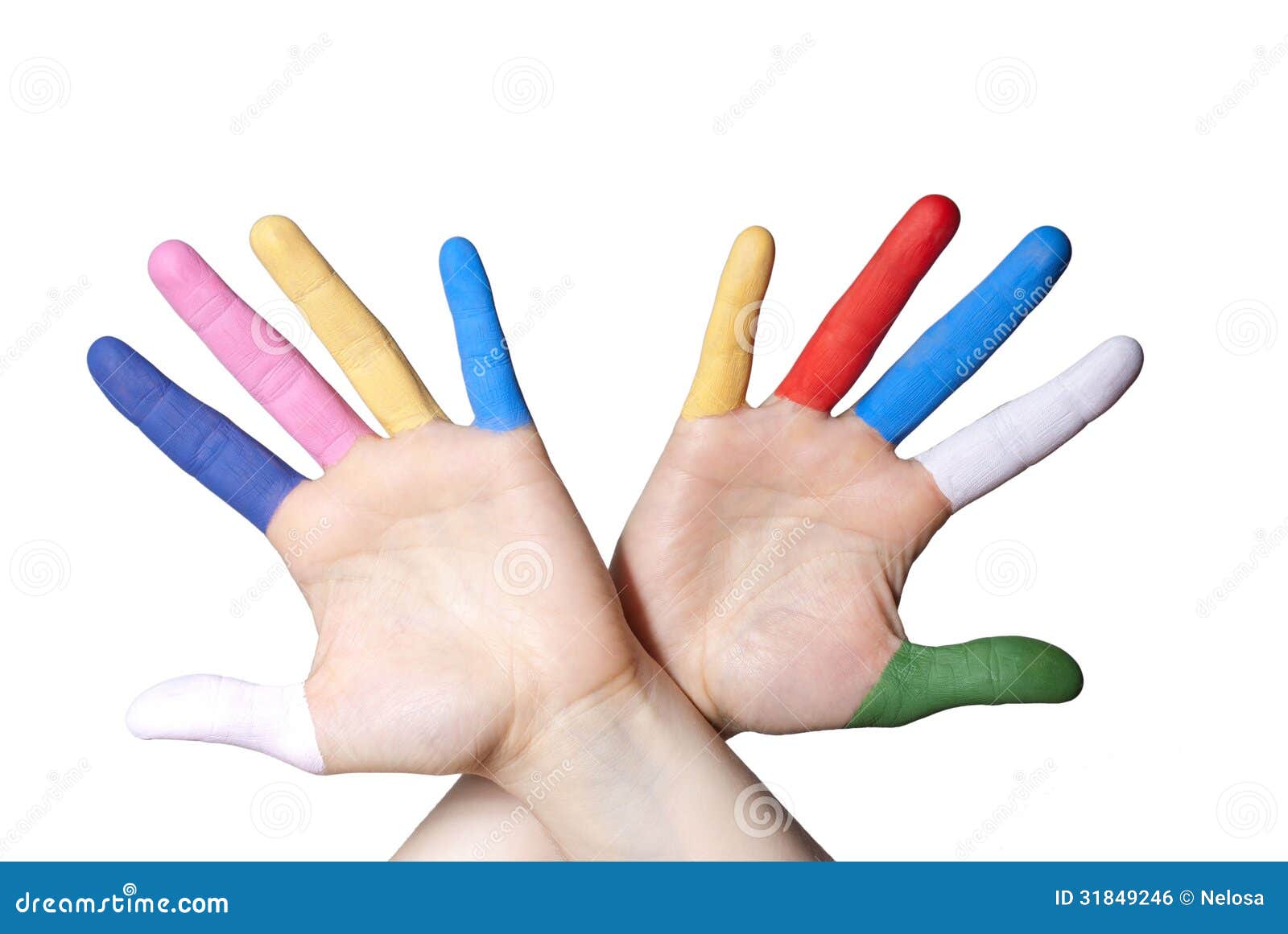 Colorful fingers stock photo. Image of hand, friendship - 31849246