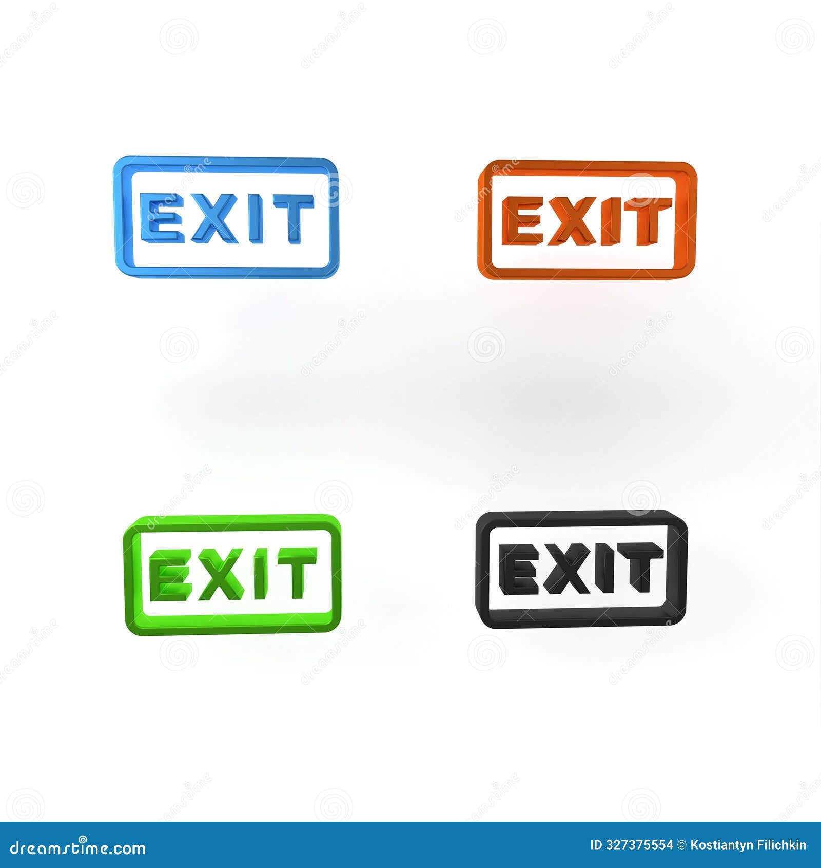 Colorful Fire Exit Icon Isolated on White Background. Fire Emergency ...