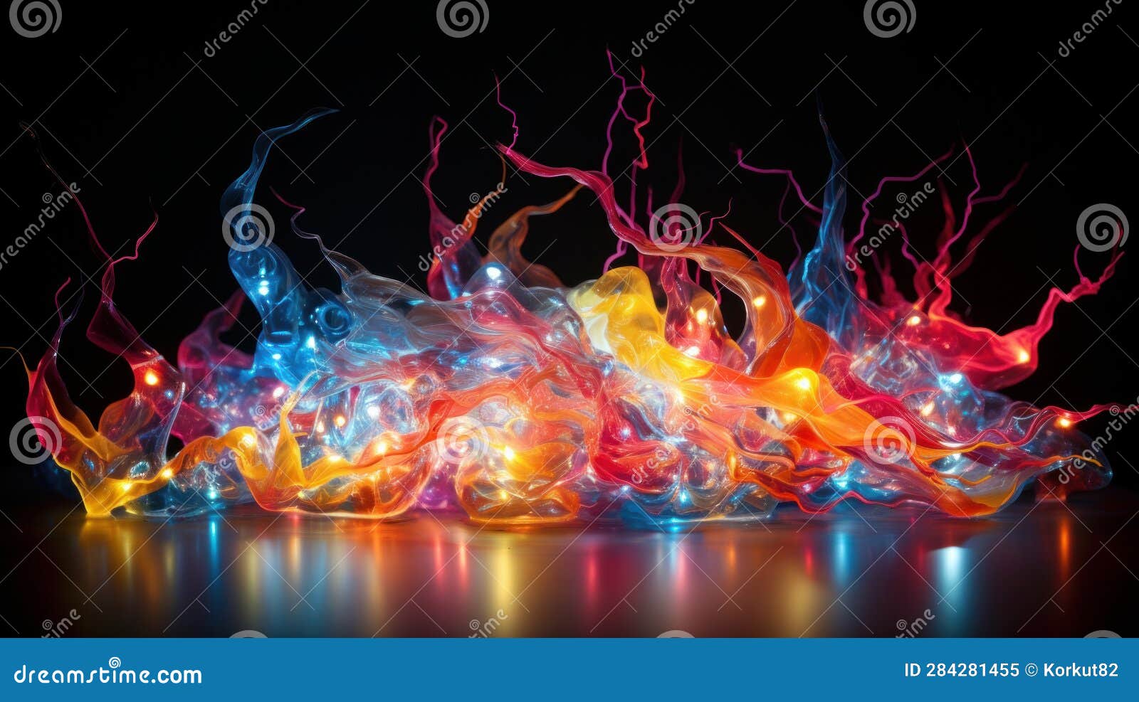Colorful fire flames. stock illustration. Illustration of fiery - 284281455