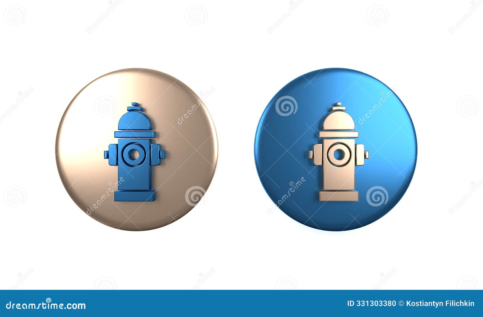 Colorful Fire Hydrant Icon Isolated on White Background. Circle Button ...