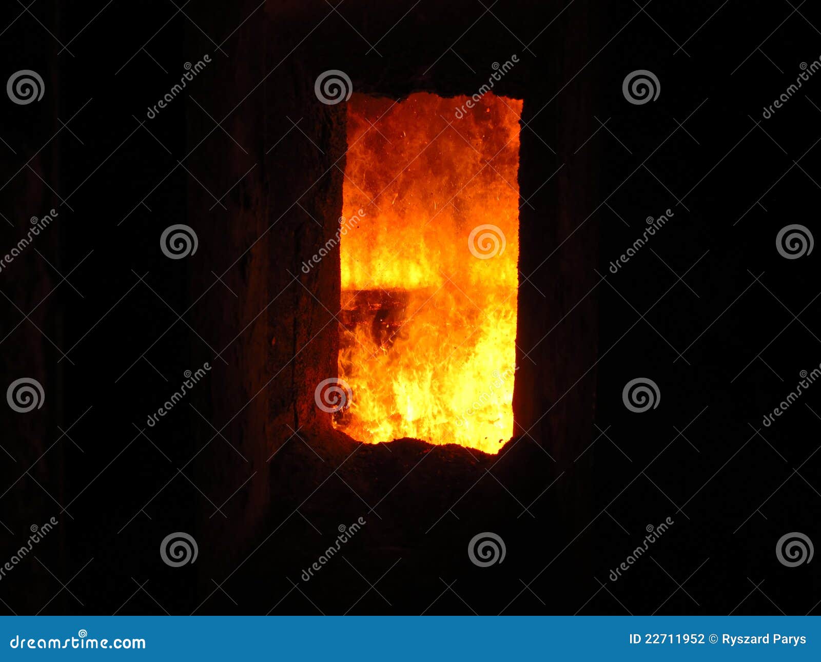 Colorful Fire in an Industrial Furnace Stock Photo - Image of burnt ...
