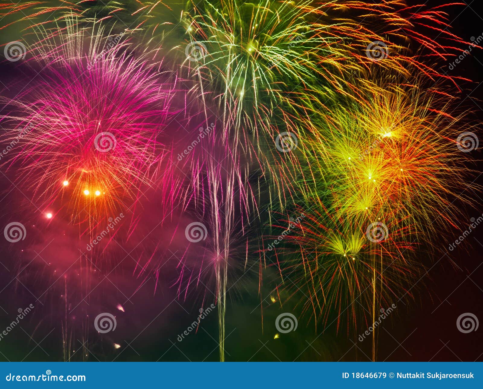 Colorful Fire Work stock image. Image of bright, america - 18646679