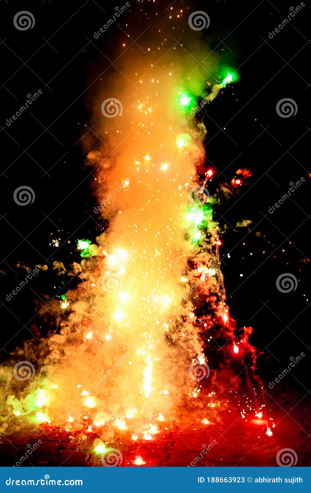 Colorful Firecracker with Dark Background Stock Image - Image of fire ...