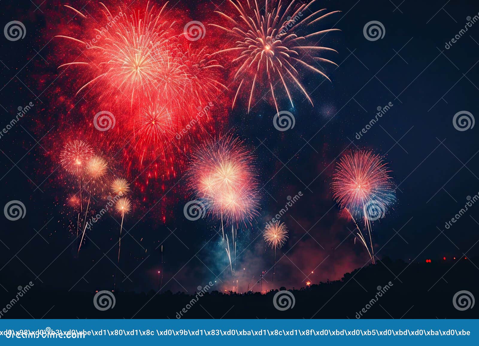 Colorful Firework Display Red White Blue Patriot. Ai Generative Stock ...