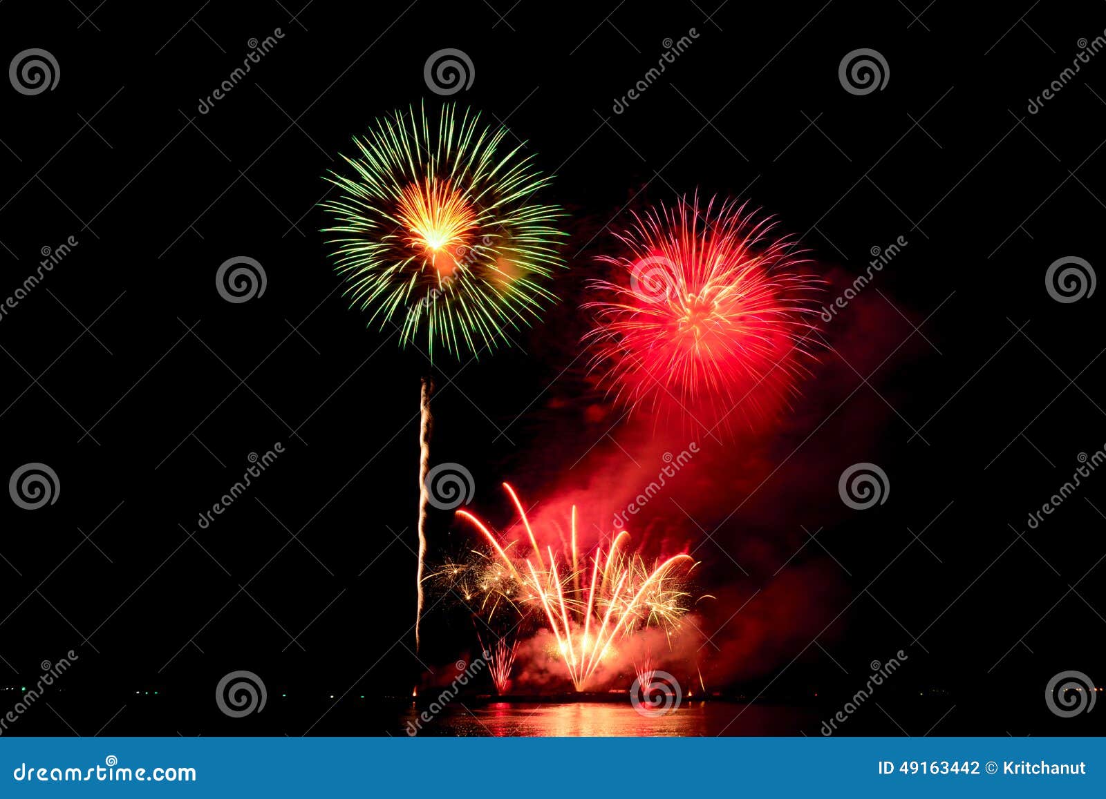 Colorful firework display stock photo. Image of magnificent - 49163442