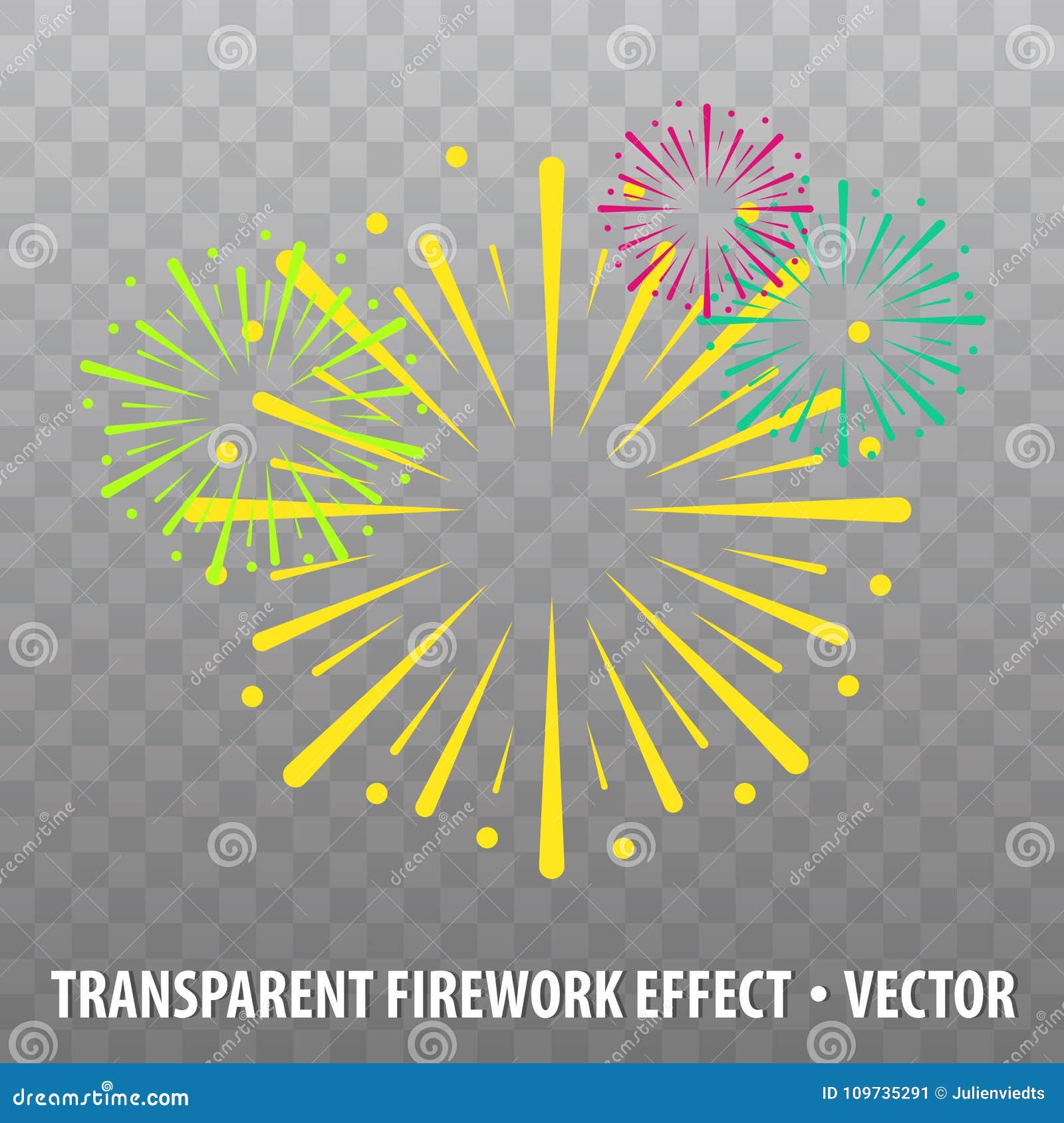 Colorful Firework Effect. Isolated on Transparent Background Stock ...