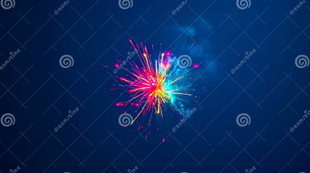 Colorful Firework Exploding in the Night Sky Stock Image - Image of ...