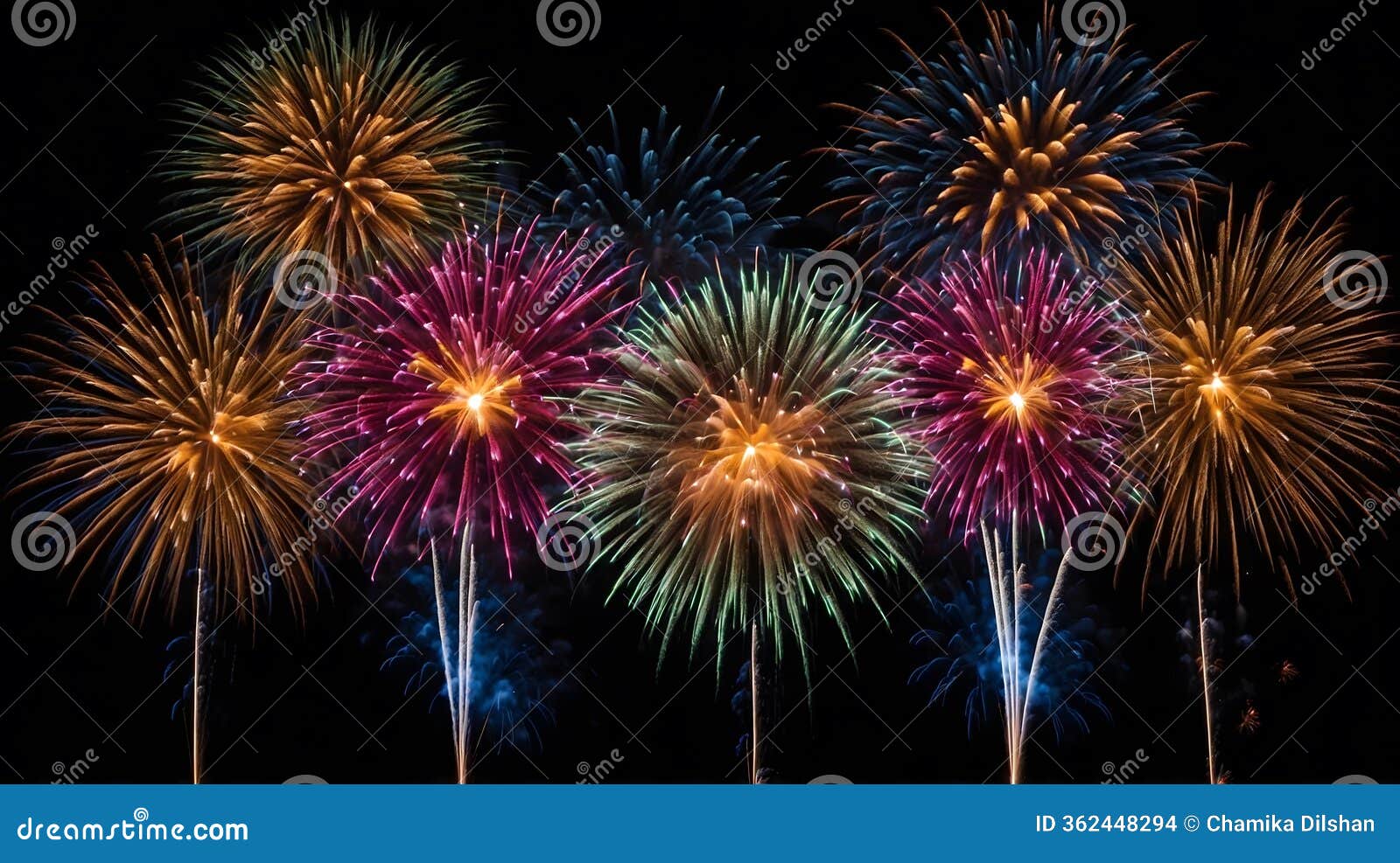 Colorful Firework Explosions PNG for Bold and Festive Creations Stock ...