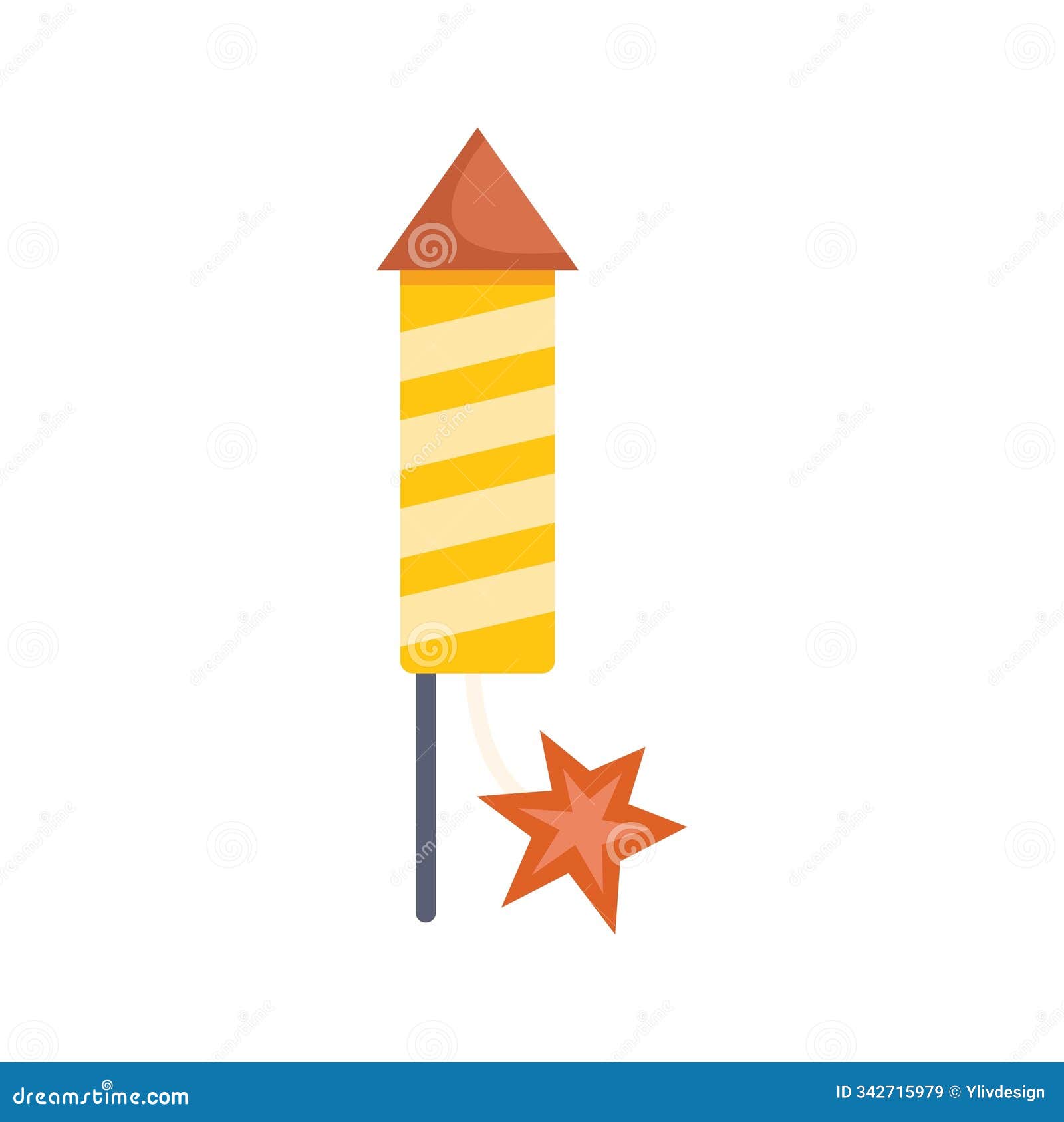 Firework Rocket Exploding with Sparkles on White Background Stock ...