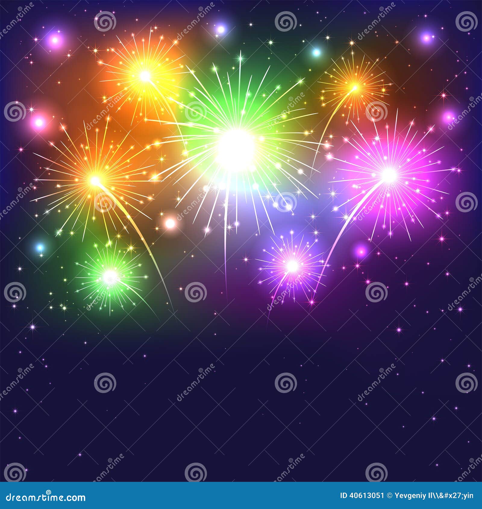 Colorful Firework Exploded In Night Sky Ai Generated Royalty-Free Stock ...