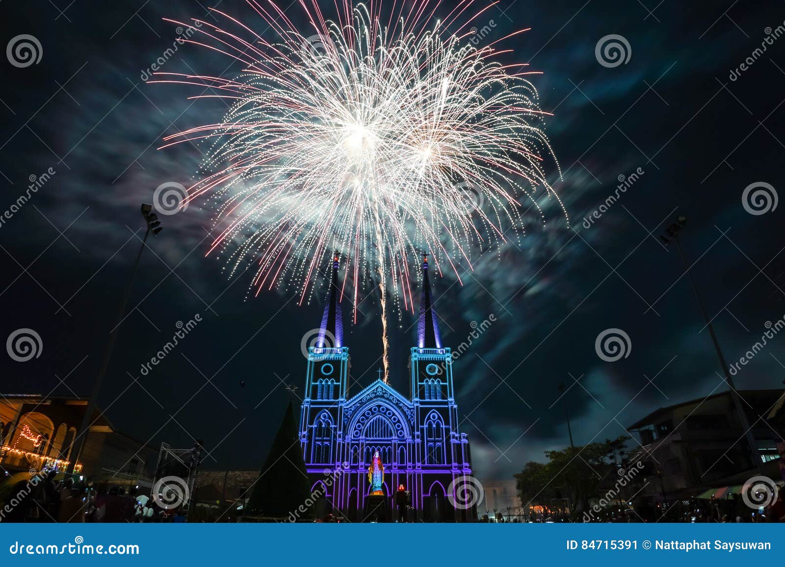 Colorful Firework with Virgin Mary in the Christmas Stock Image - Image ... Colorful Firework with Virgin Mary in the Christmas Stock Image - Image ...