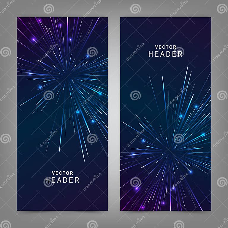 Colorful Firework. Website Header or Banner Set Stock Illustration ...