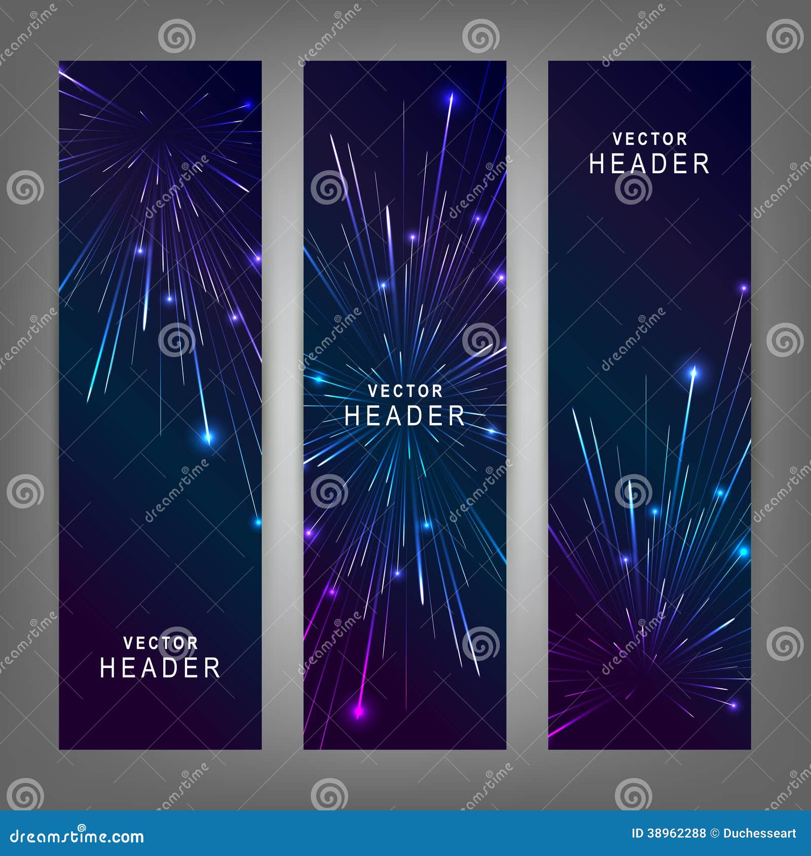 Colorful Firework. Website Header or Banner Set Stock Vector ...