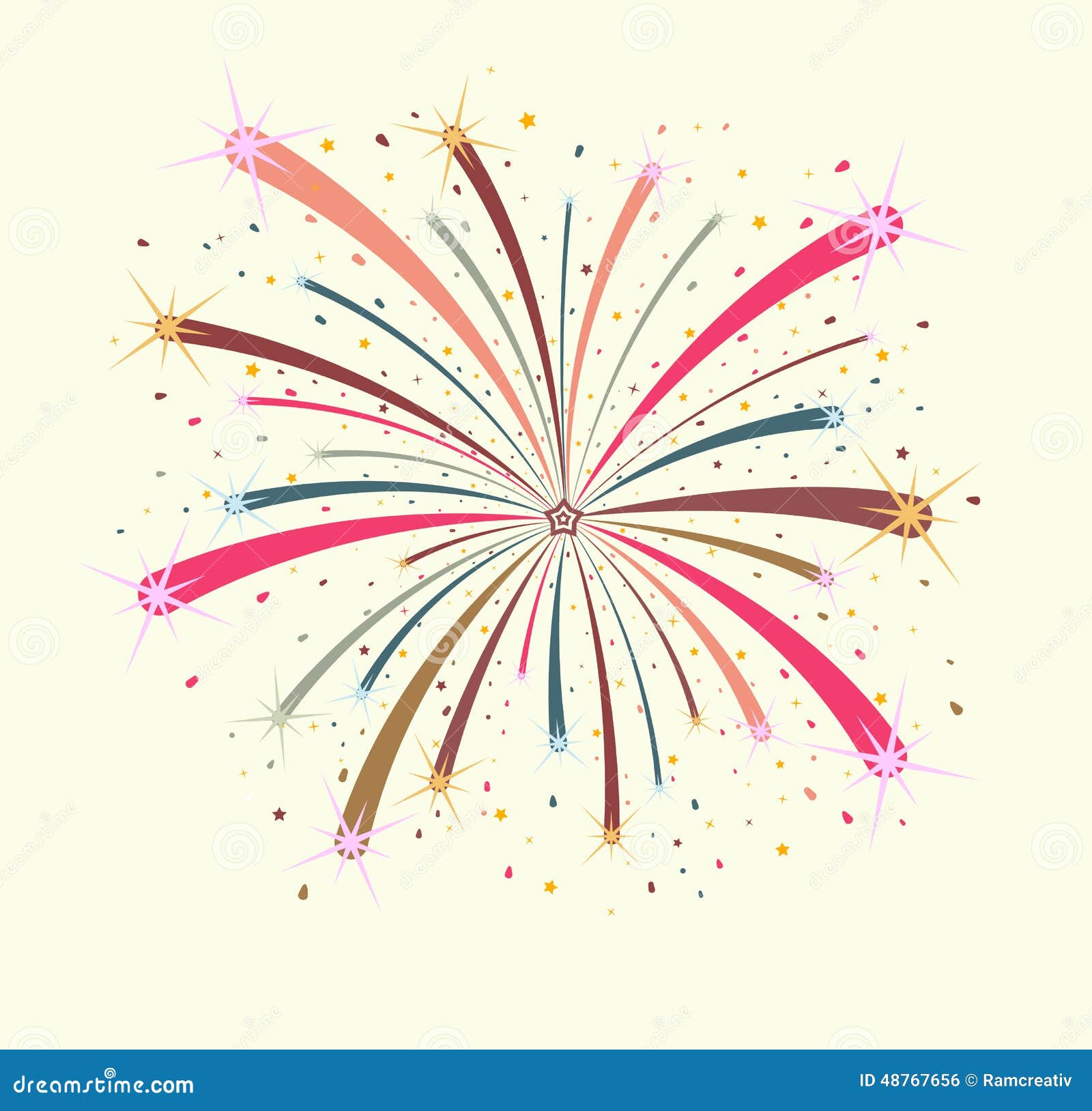 Colorful Firework on White Background Stock Vector - Illustration of ...