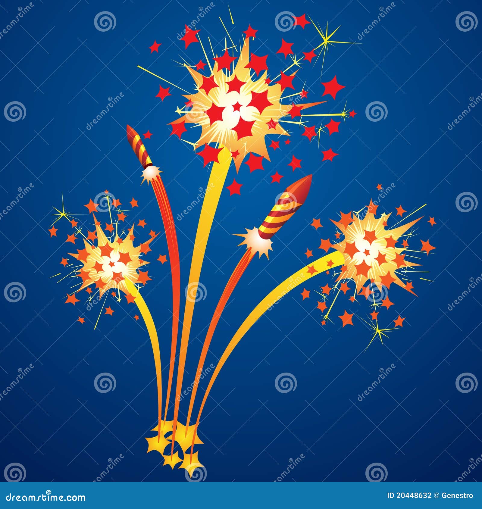 Colorful fireworks stock vector. Illustration of blue - 20448632