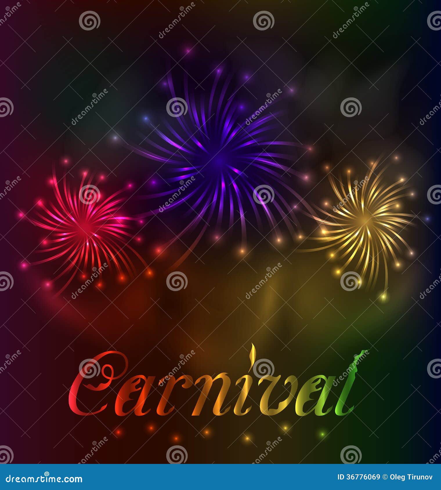 Colorful Fireworks Background for Carnival Party Stock Vector ...
