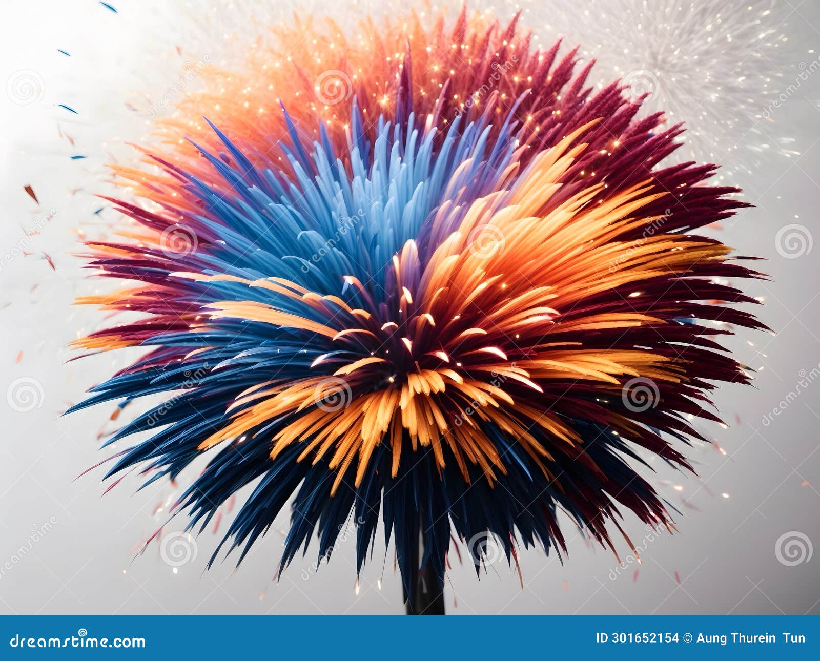 A Colorful Fireworks with an Isolated Background Stock Photo - Image of ...