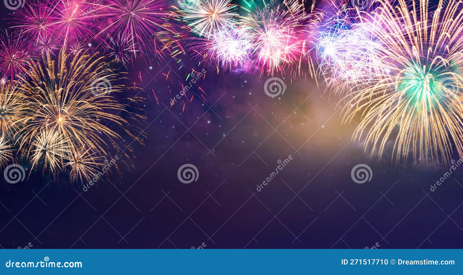Colorful Fireworks on the Night Sky Stock Photo - Image of explosion ...