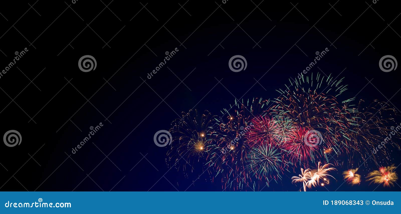 Colorful Fireworks on Dark Blue Background Stock Image - Image of bokeh ...