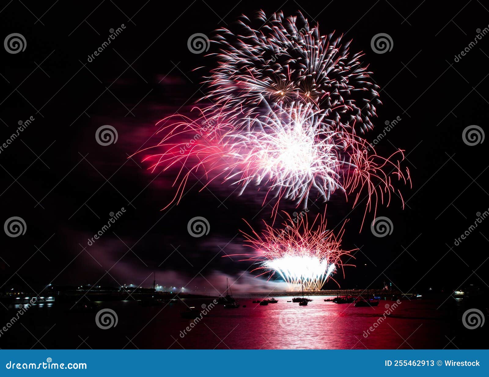 Colorful Fireworks in the Dark Night Sky during a Celebration Stock ...