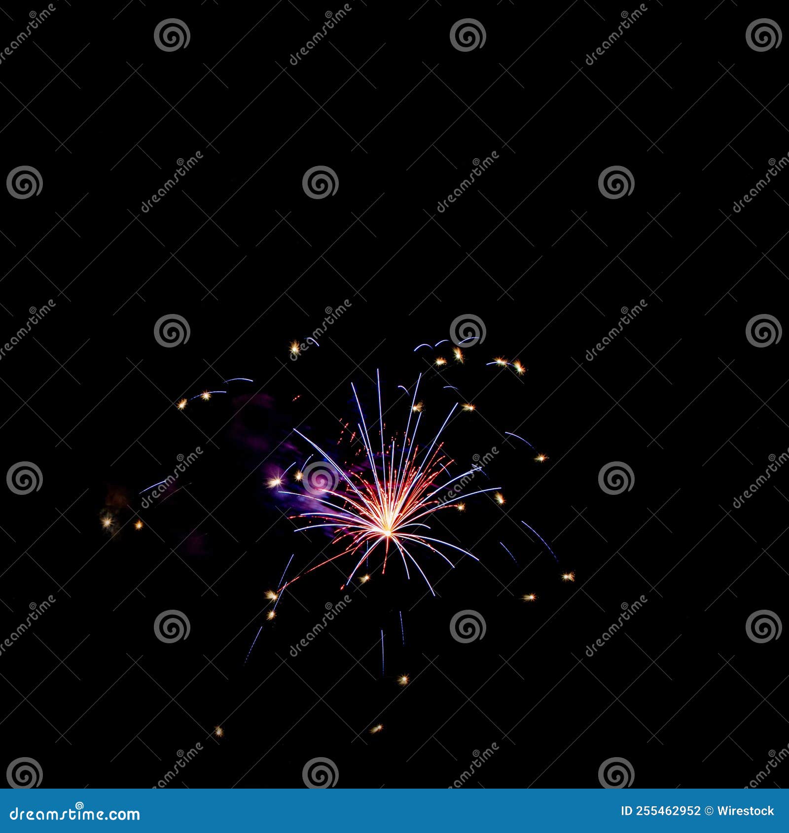 Colorful Fireworks in the Dark Night Sky during a Celebration Stock ...