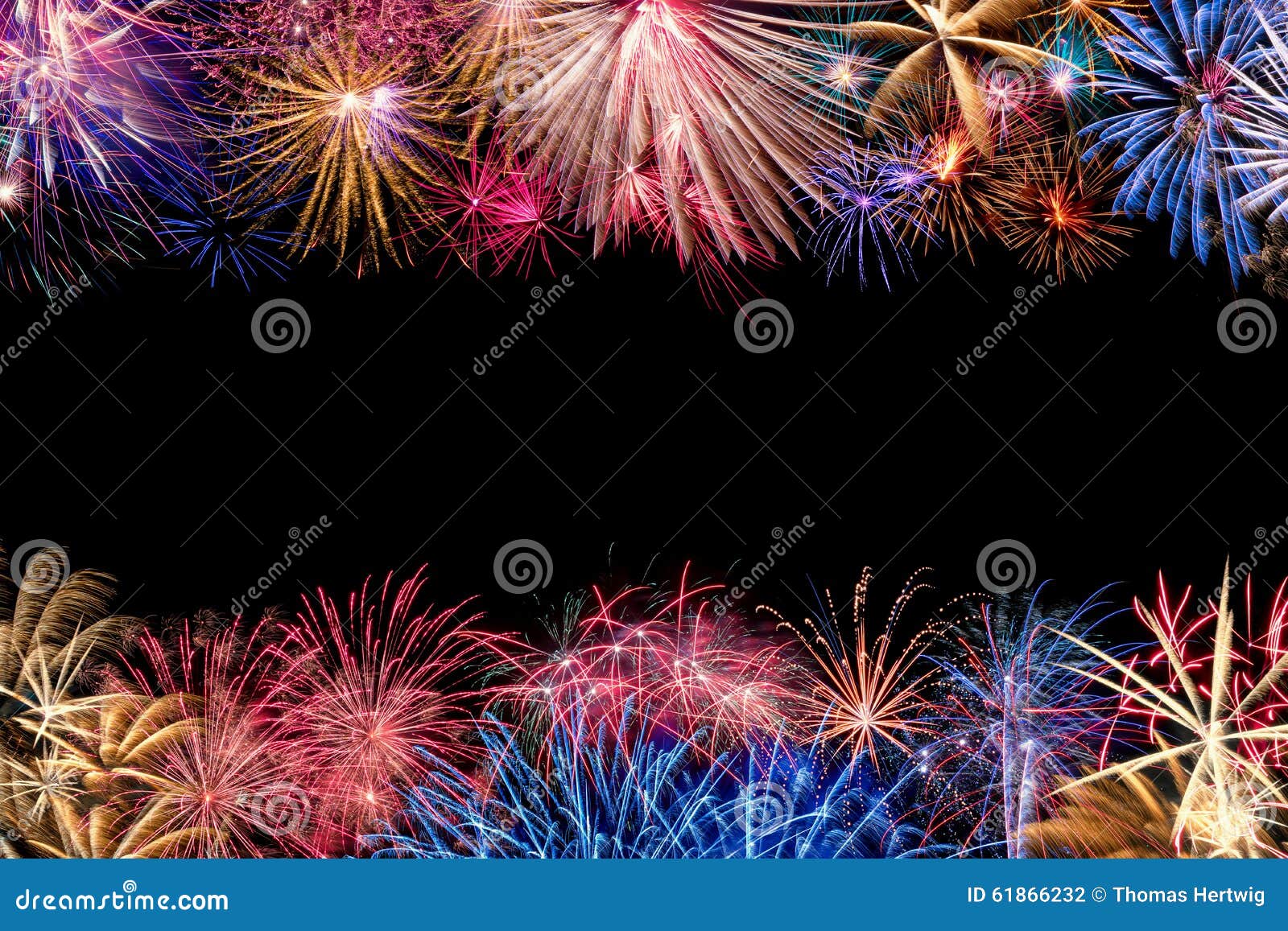 Colorful Fireworks Display Border Stock Photo - Image of independence ...