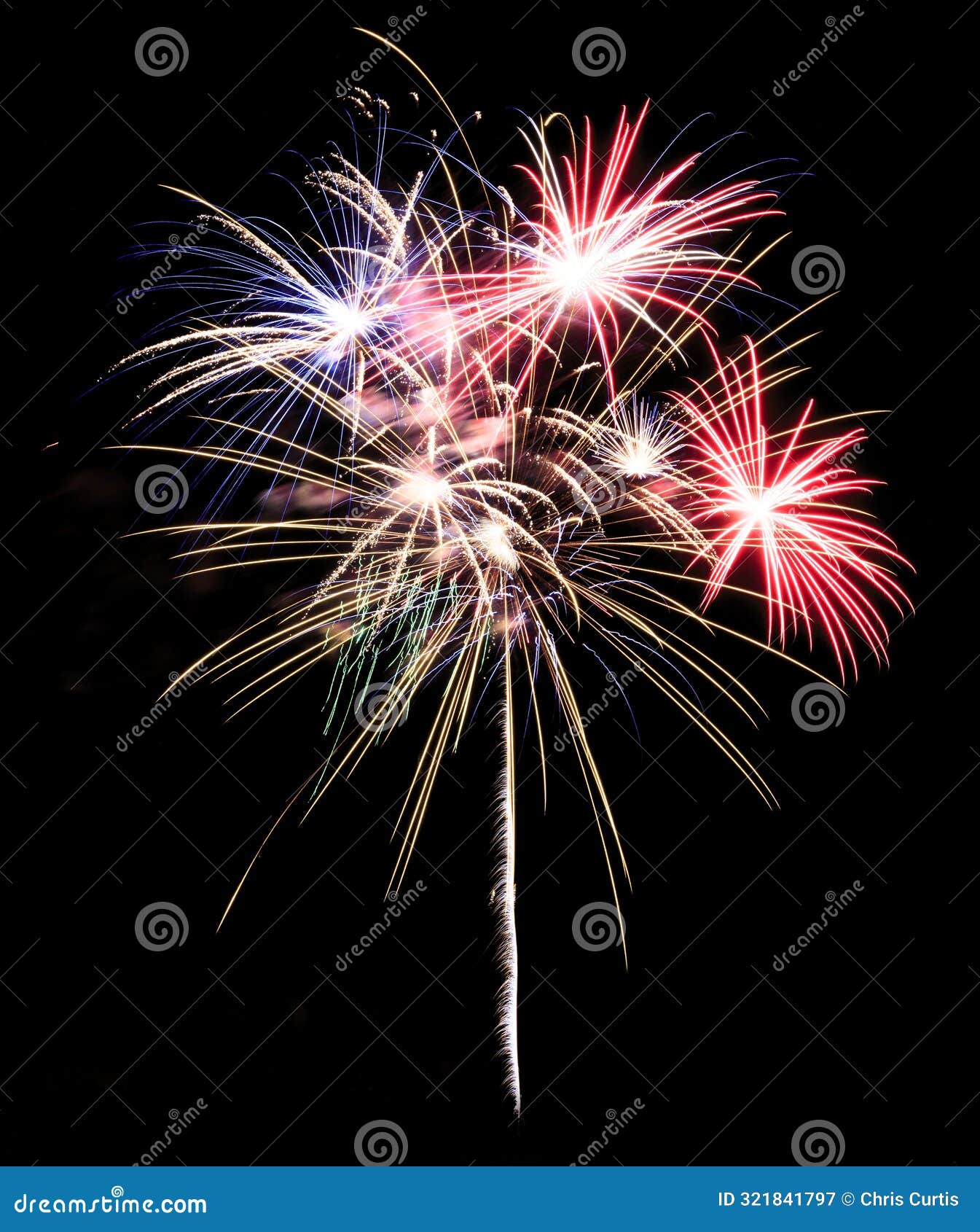 Colorful Fireworks Display for Fourth of July Stock Image - Image of ...