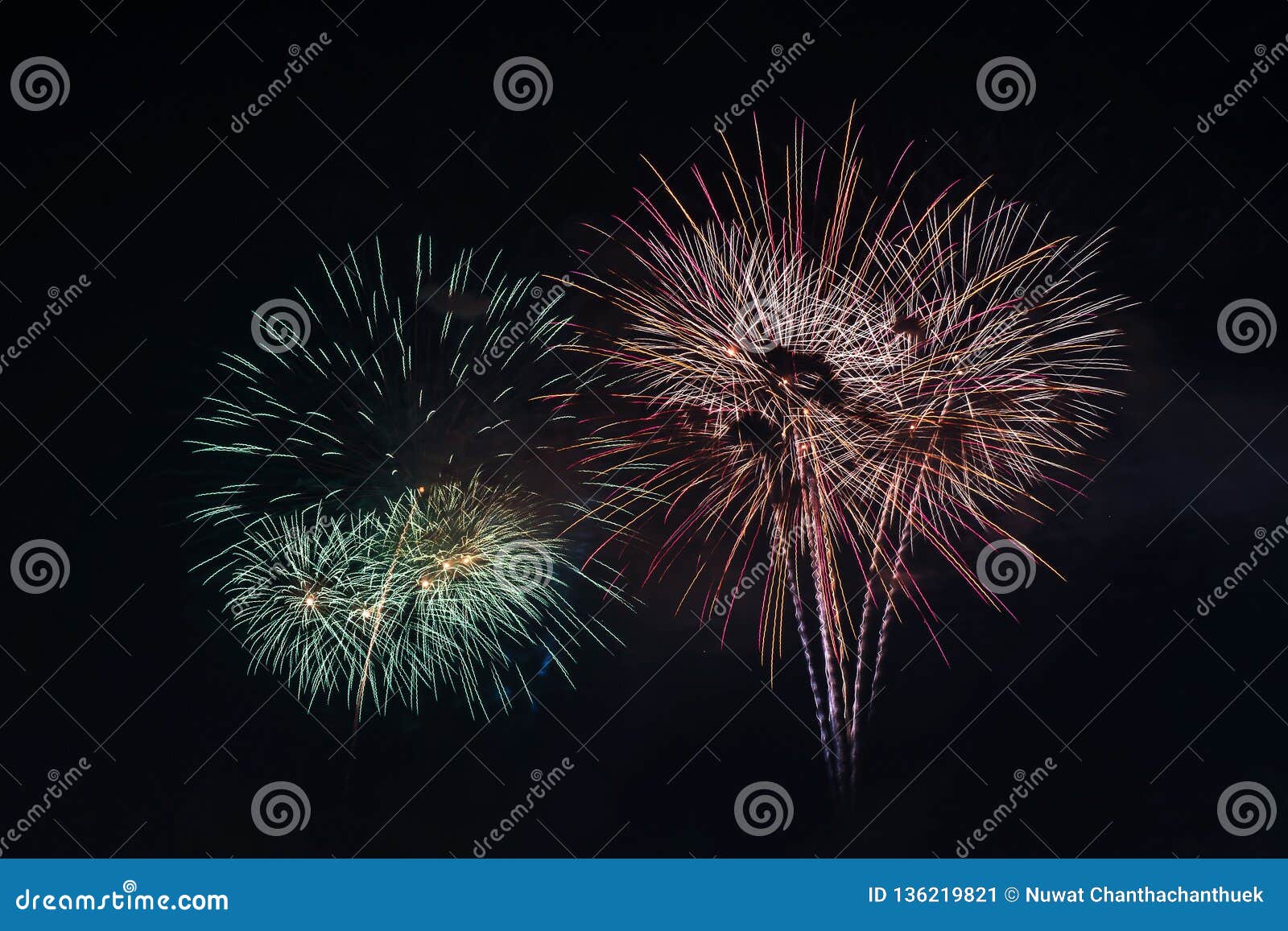 Colorful fireworks display stock image. Image of beautiful - 136219821