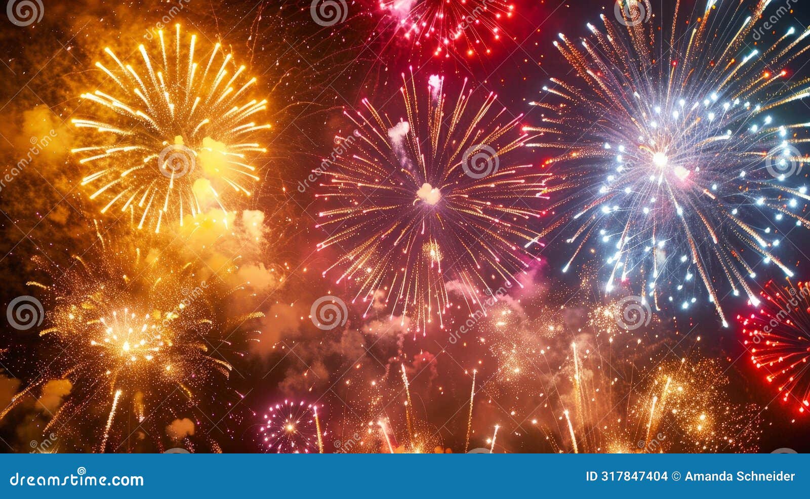 Glittering Rockets Soar High Above The Iconic Structure Illuminating ...