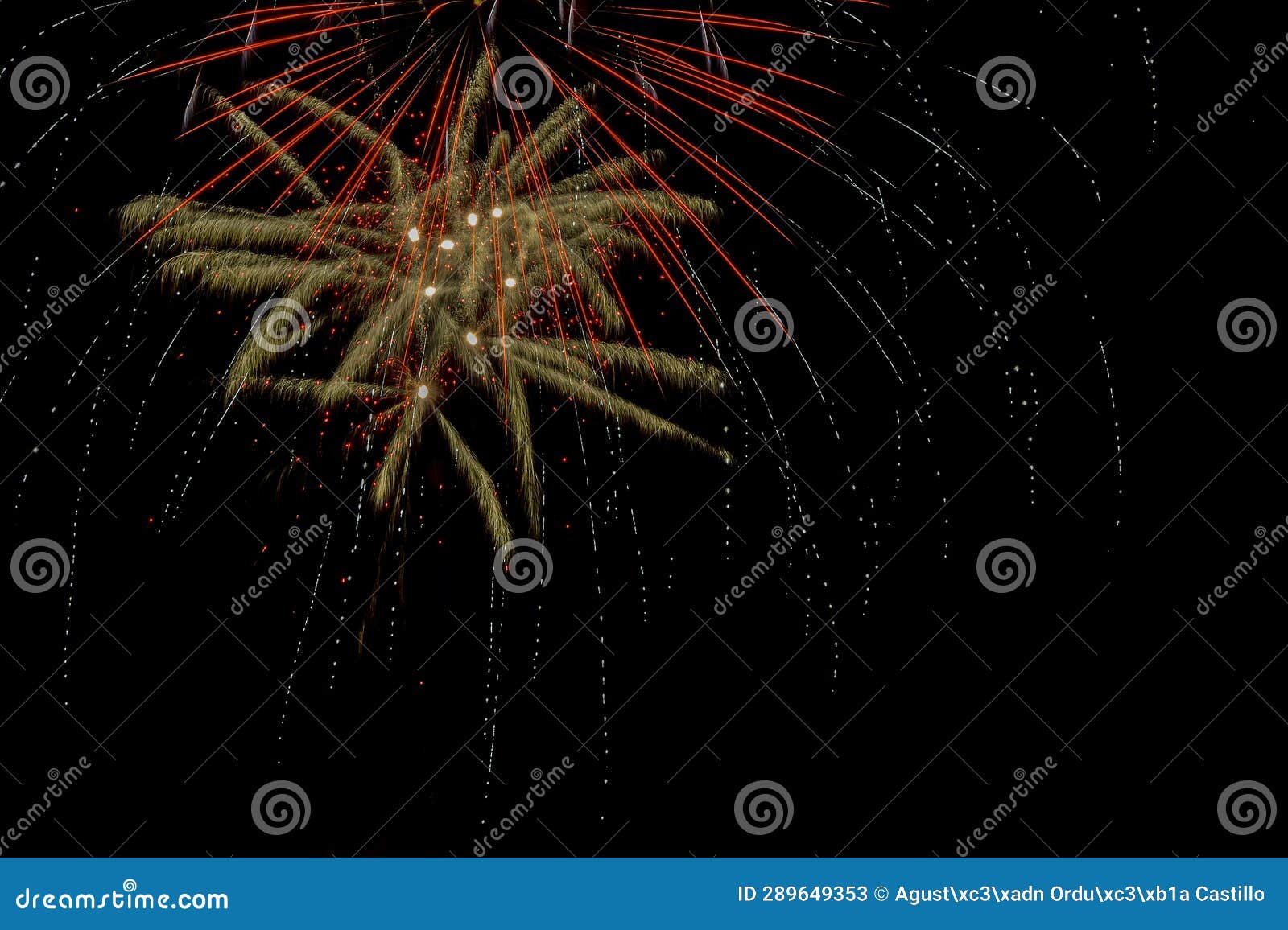 Colorful Fireworks Exploded in the Night Sky. Stock Image - Image of ...