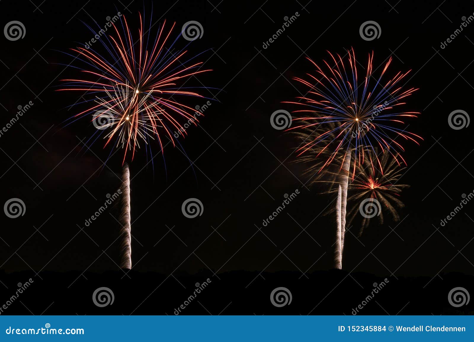 Colorful Fireworks Exploding in the Dark Night Sky 19 Stock Photo ...