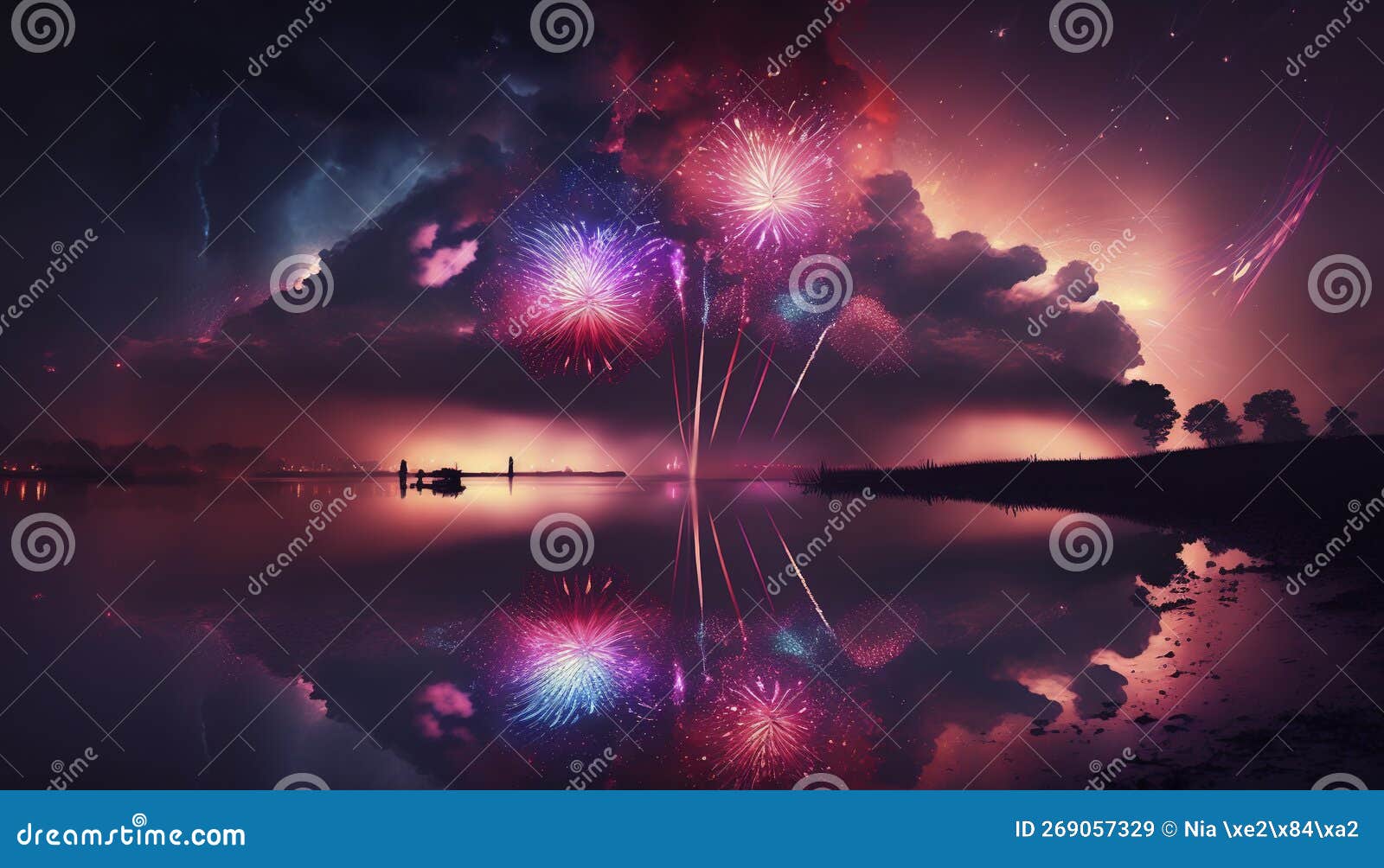 Colorful Fireworks Exploding in the Night Sky Stock Image - Image of ...