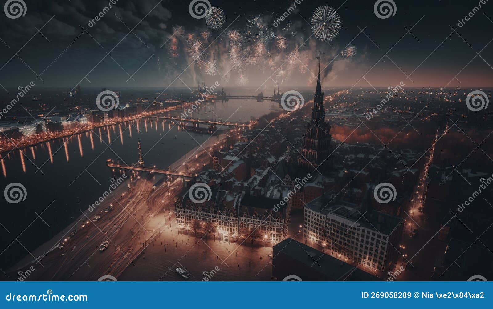 Colorful Fireworks Exploding in the Night Sky Stock Image - Image of ...