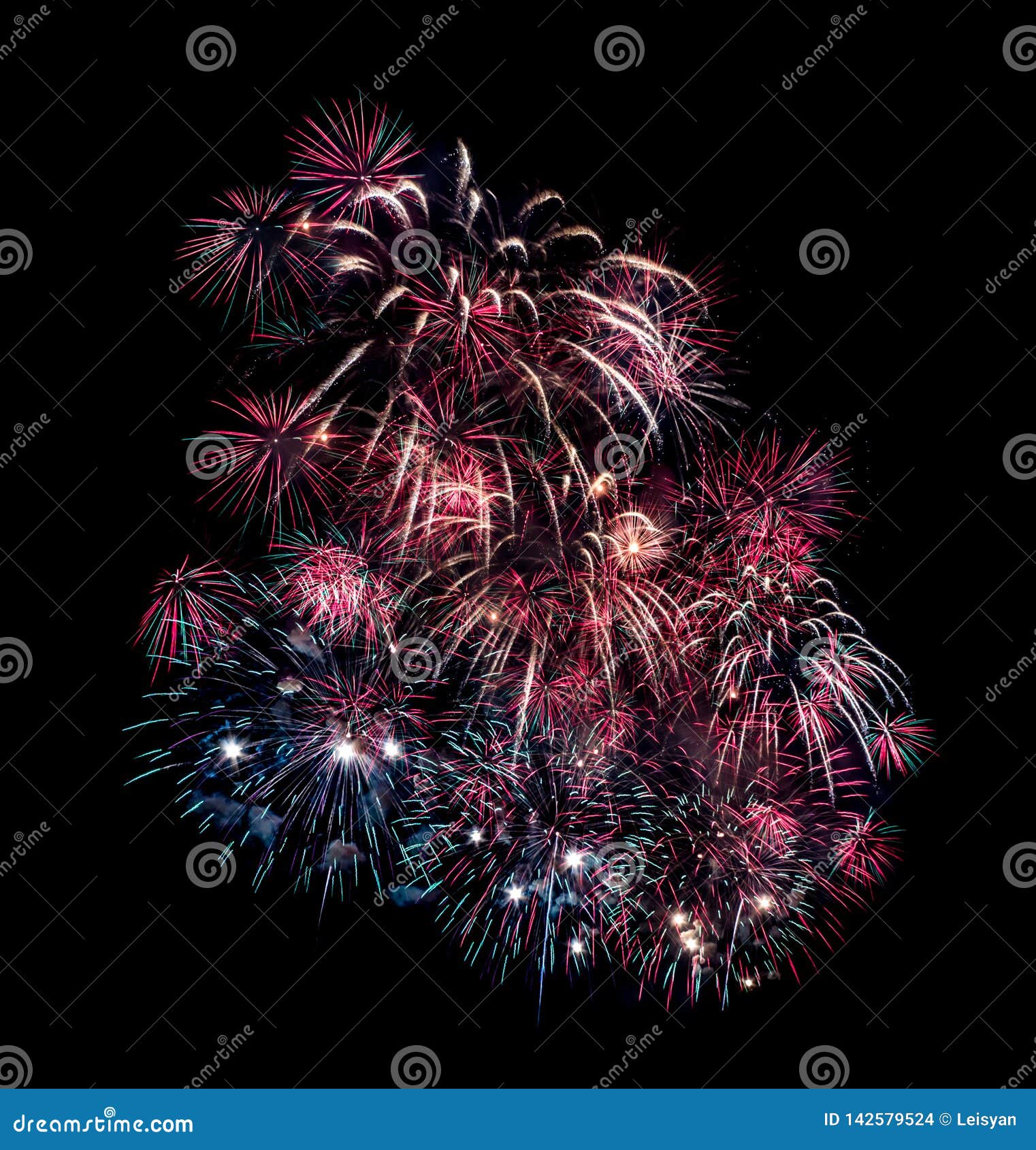 Colorful Fireworks stock photo. Image of dark, fireworks - 142579524