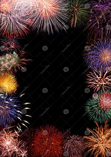 Colorful fireworks frame stock photo. Image of explode - 23524746