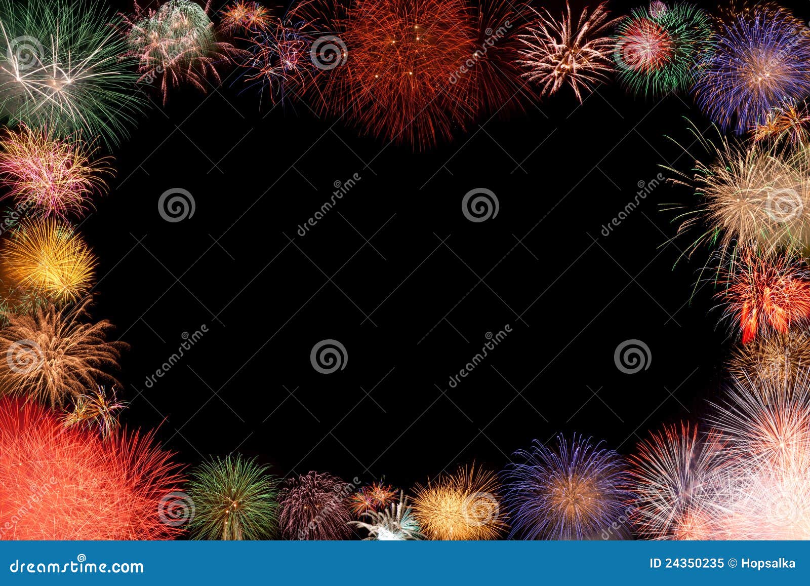 Colorful fireworks frame stock image. Image of fireworks - 24350235