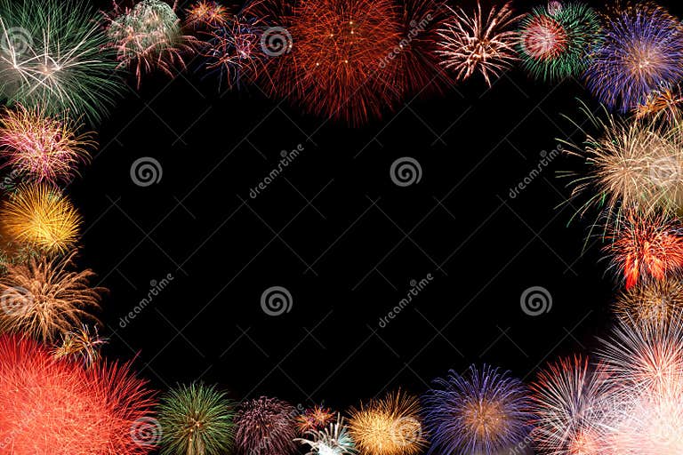 Colorful fireworks frame stock image. Image of fireworks - 24350235