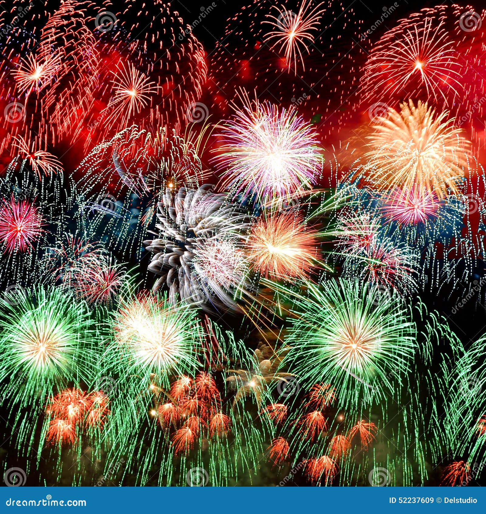 Colorful fireworks stock image. Image of pyrotechnic - 52237609
